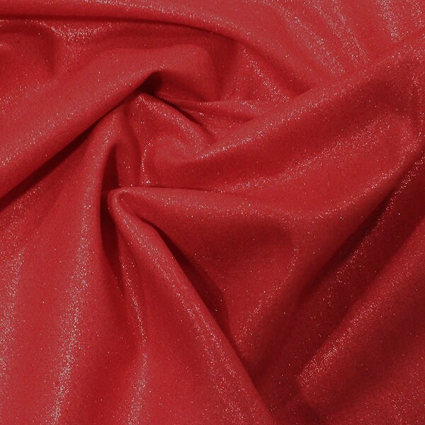 Red with Silver Foil Sparkle Christmas Material, 100% Cotton Fabric ...